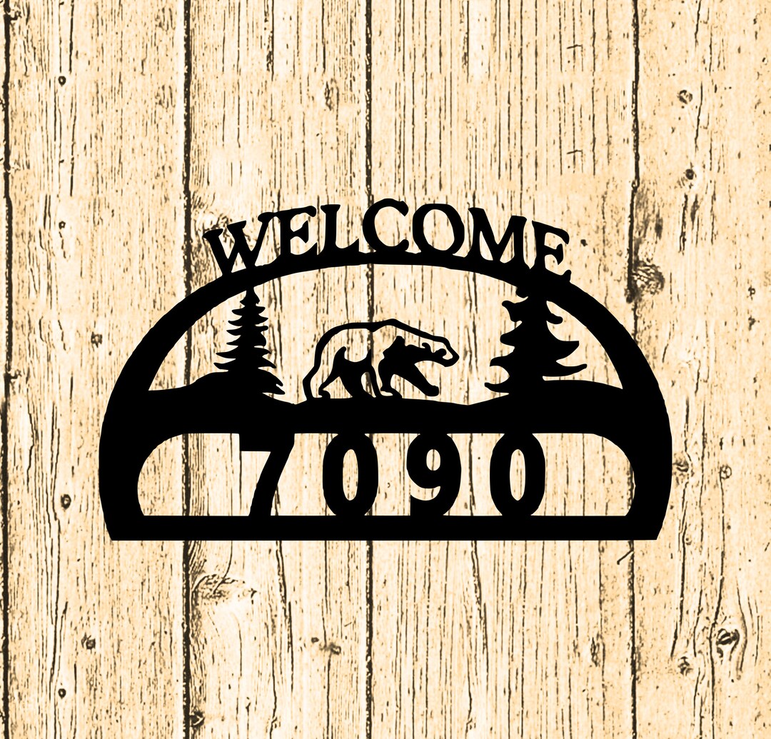Rustic Country Cabin Address Sign, Custom and Personalized Wildlife ...