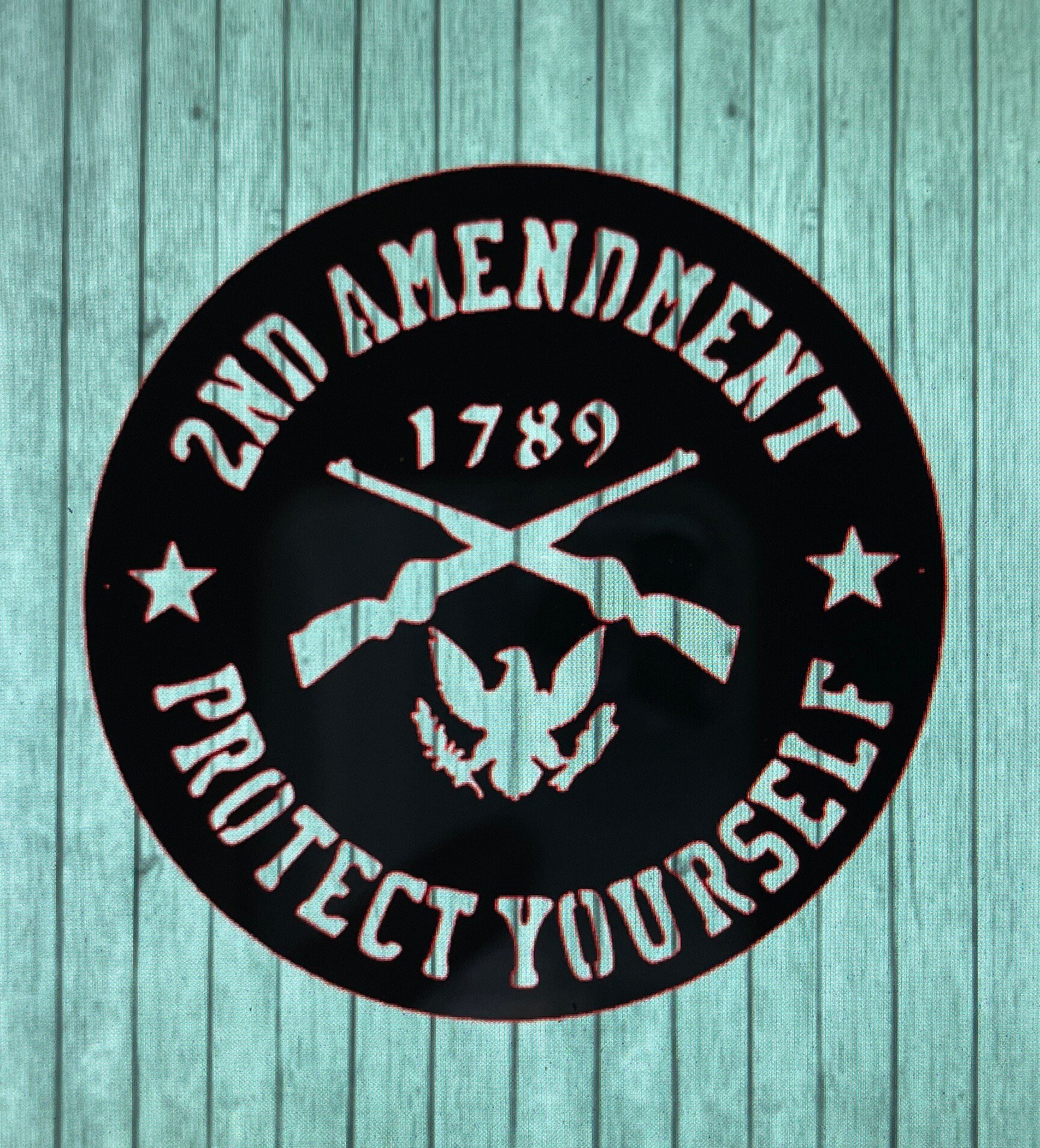 2nd Amendment Metal Sign Art Gun and Bullet Stuff Man Cave | Etsy