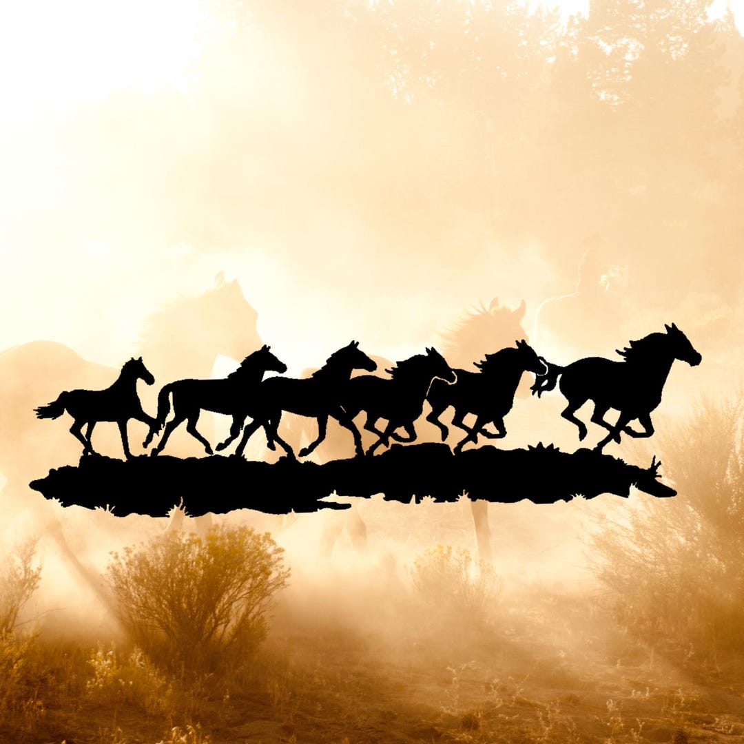 Rustic Metal Running Horses Wall Art: Western Ranch Decor - Etsy