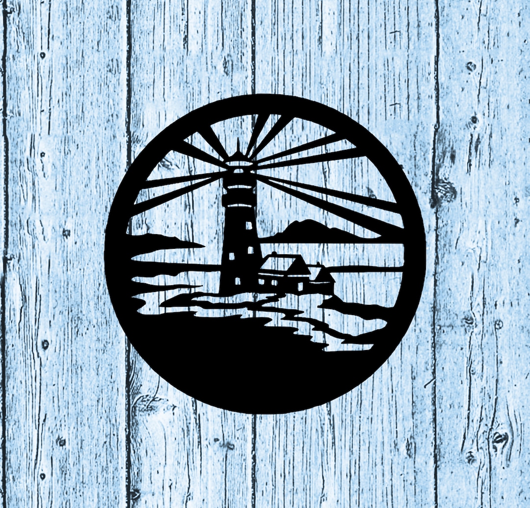 Lighthouse Metal Wall Art Sign, Lighthouse Sunsets, Nautical Decor ...