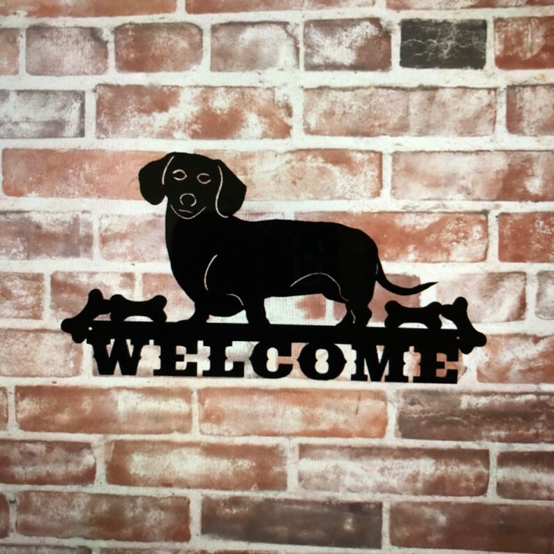 Dachshund Welcome Metal Signs Dachshund sign Art dog Welcome | Etsy