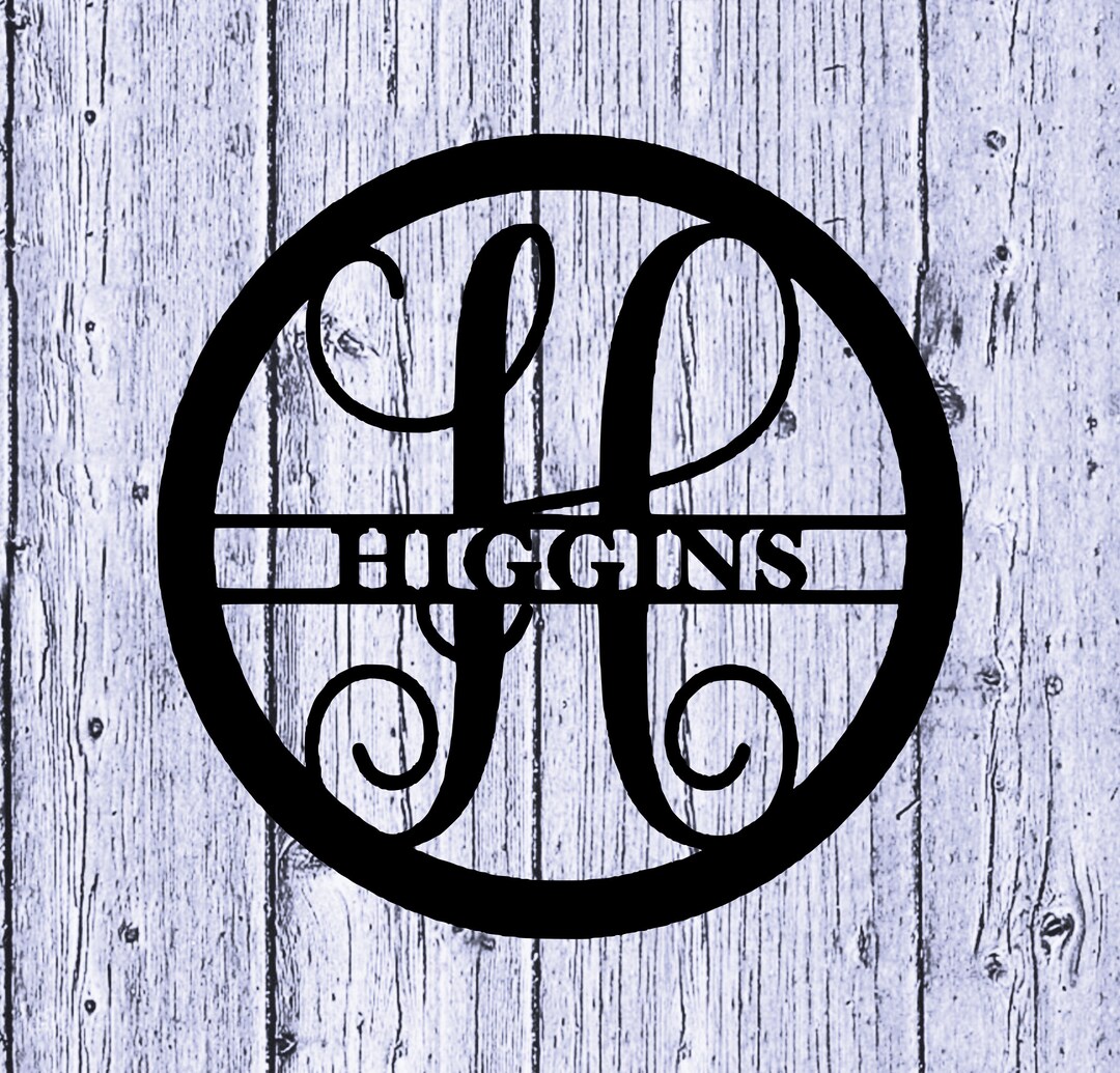 Round Monogram Personalized Family Name Sign, Metal Name Sign, Large ...