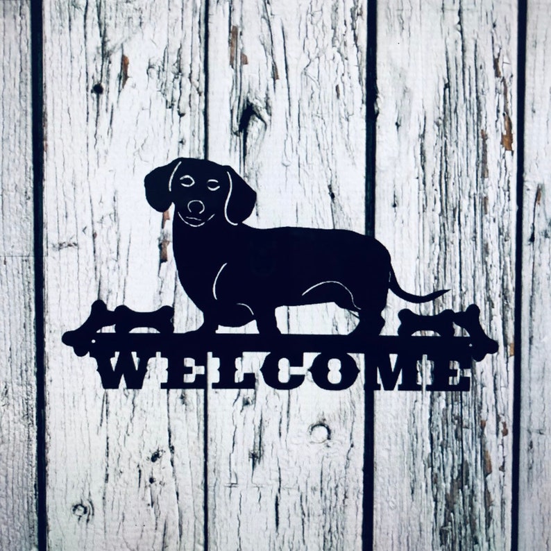 Dachshund Welcome Metal Signs Dachshund sign Art dog Welcome | Etsy