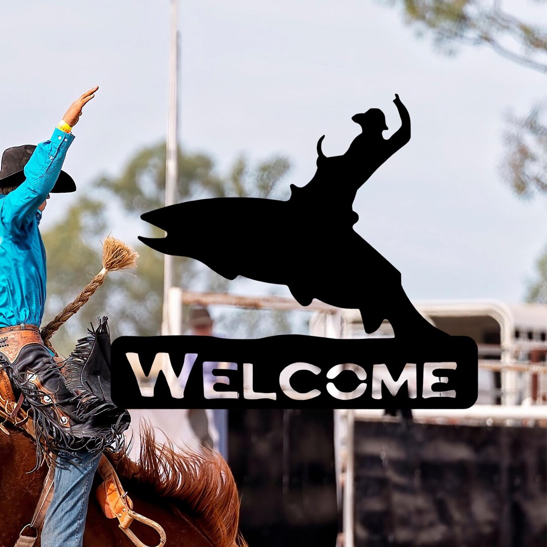 Metal Rodeo Fish Welcome Sign: Rustic Ranch Decor, Country Cabin Art - Etsy