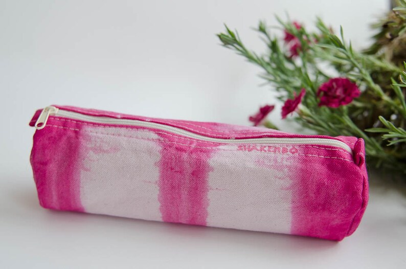 Pink Pencil Pouch, Tie Dyed Cotton Pouch - Etsy