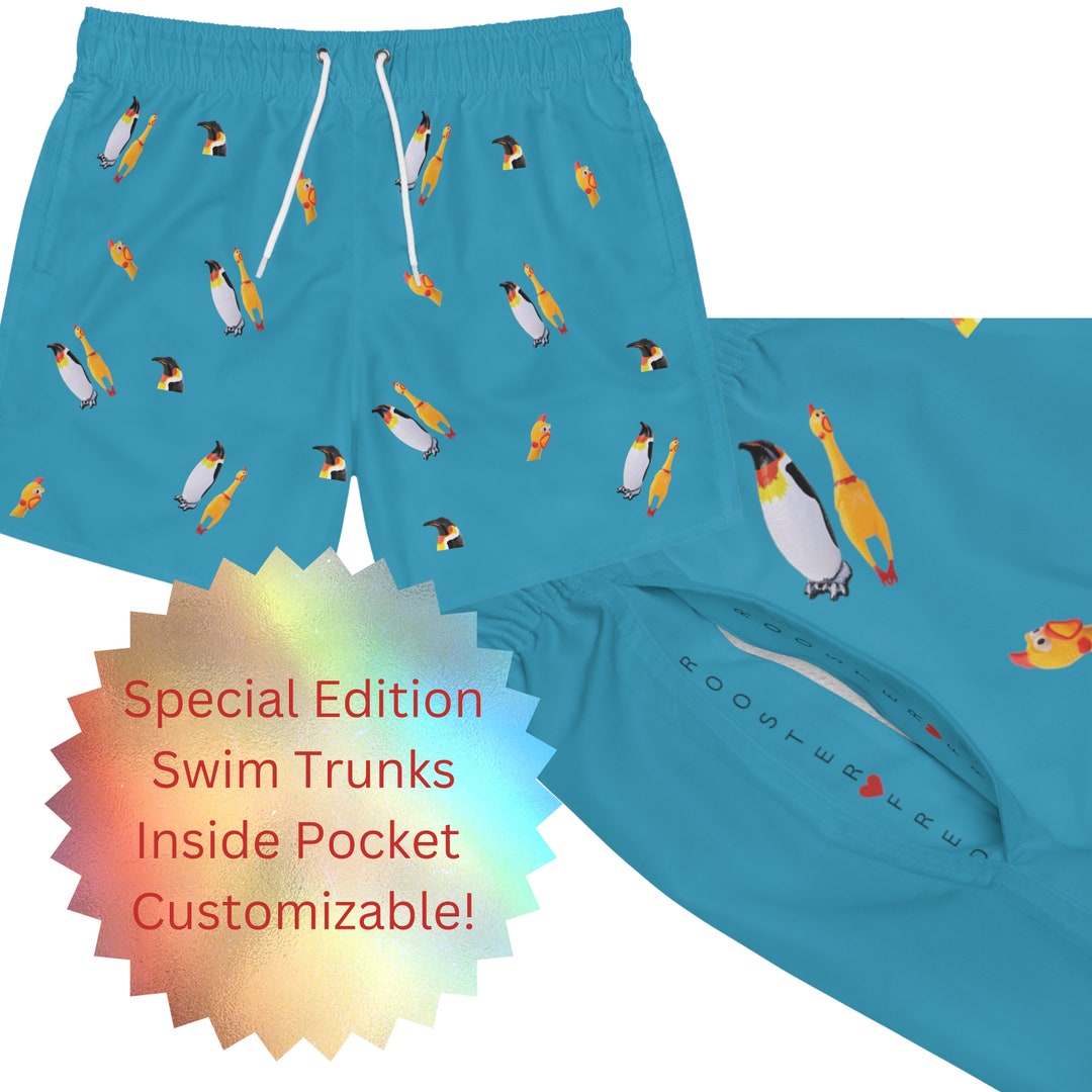 Special Edition Rooster & Fred Penguin Rooster Funny Animal Swim Trunks ...
