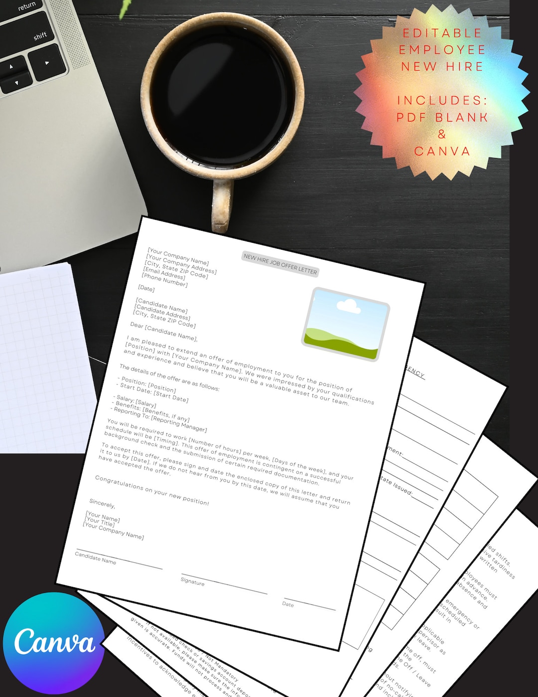 Employee New Hire Document Package PDF Blank Full Canva Access ...