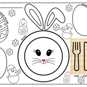 Easter Delight: Printable Kids Placemat Set in 2 Sizes - Bunny Fun ...