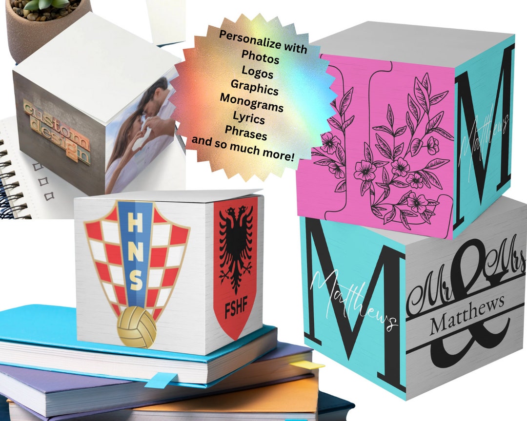 Personalized Photo Logo Custom Post-it Notes Cubes Valentines Day ...