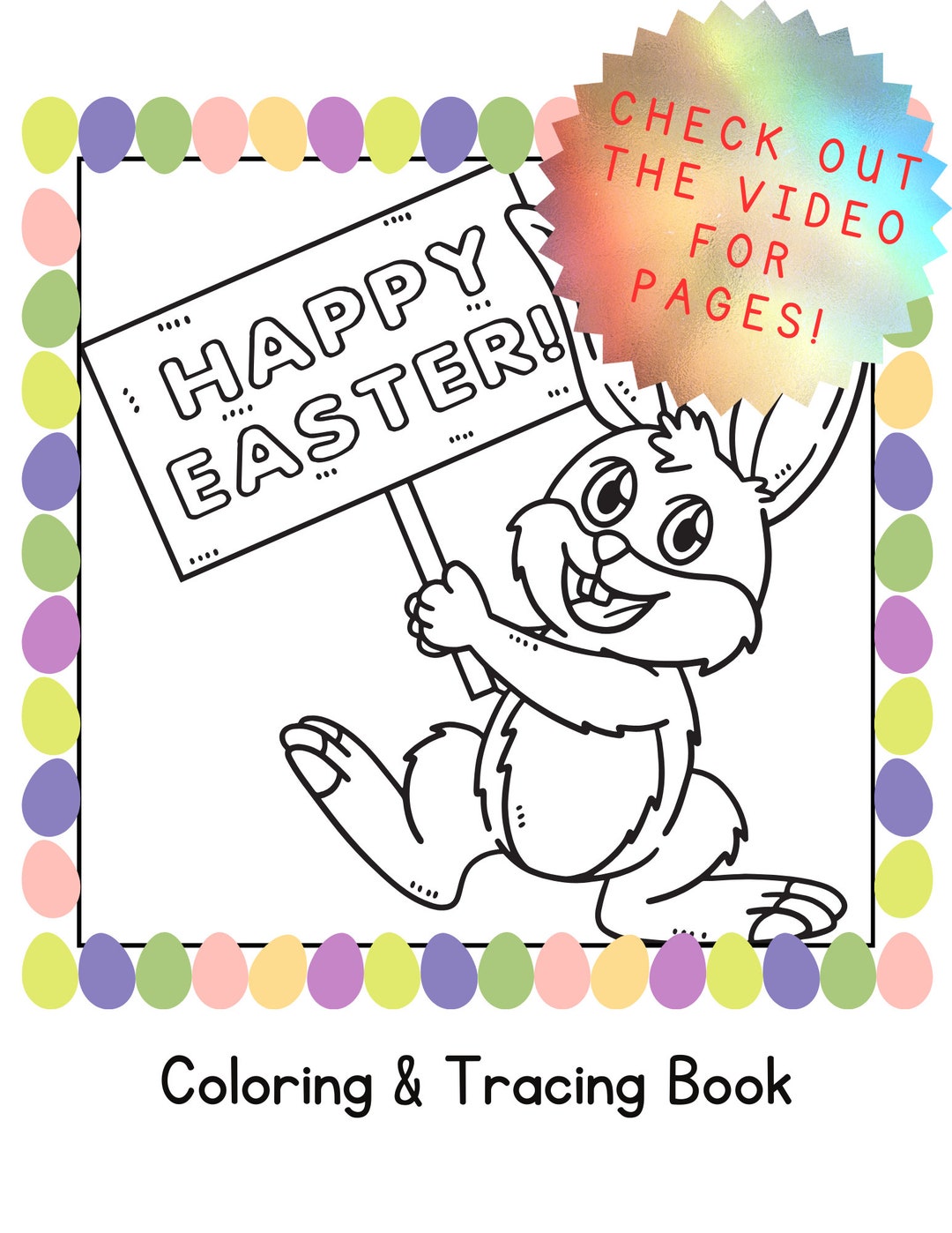 Kids Easter Coloring and Tracing 20 Pages Activity Printable Easter ...