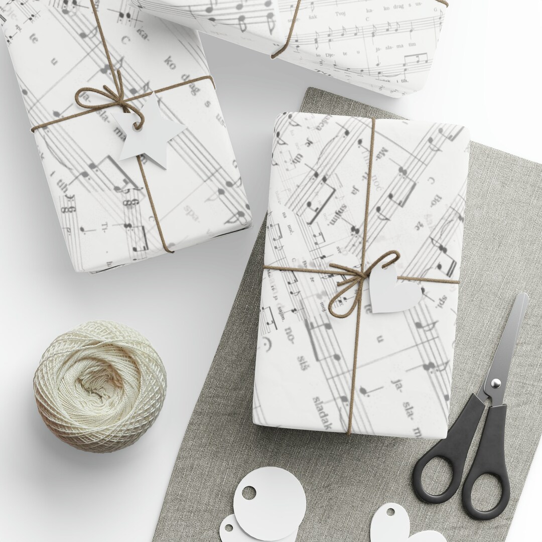Tiha Noc Silent Night Christmas Music Notes Lyrics Wrapping Paper - Etsy