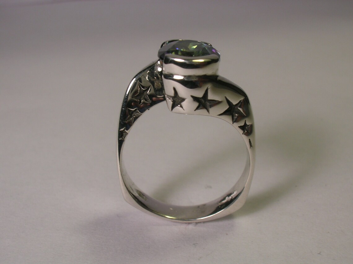 Sterling Silver Mystic Topaz Ring With Star Accents - Etsy