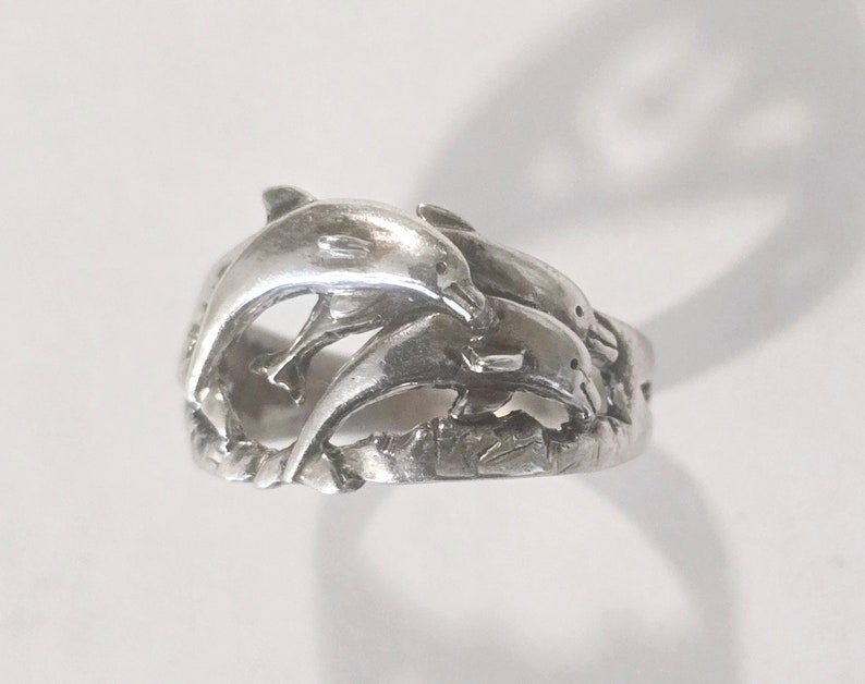 Sterling Silver Three Dolphins Ring Size 6 - Etsy