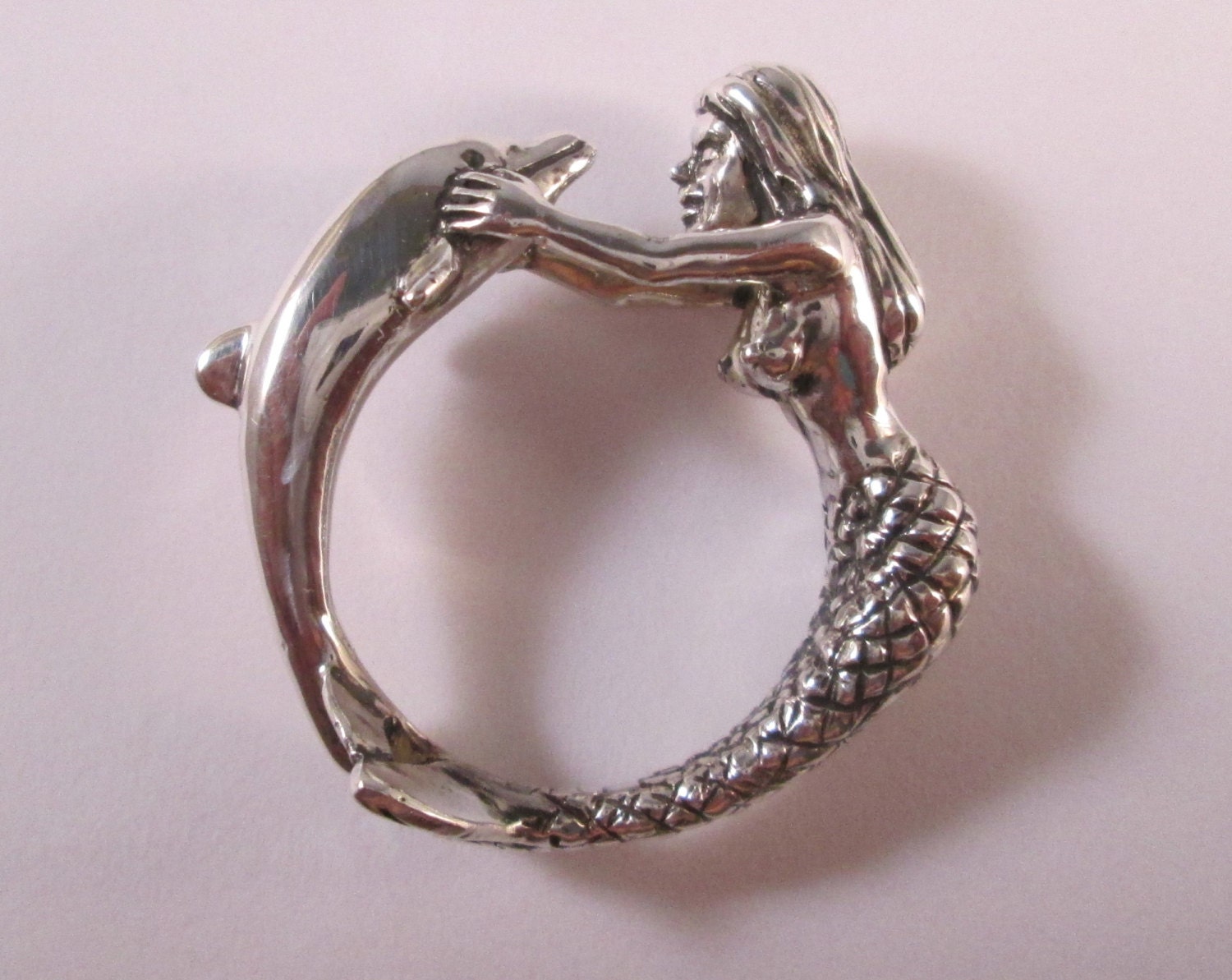 Sterling Silver Mermaid Dolphin Ring | Etsy