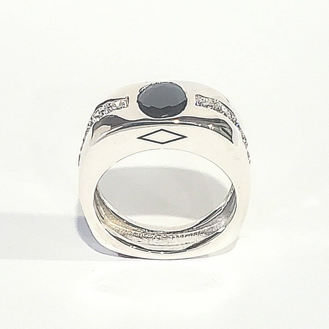 Sterling Silver 8x6 Mm Black Onyx Man's Pinky Ring Ring - Etsy
