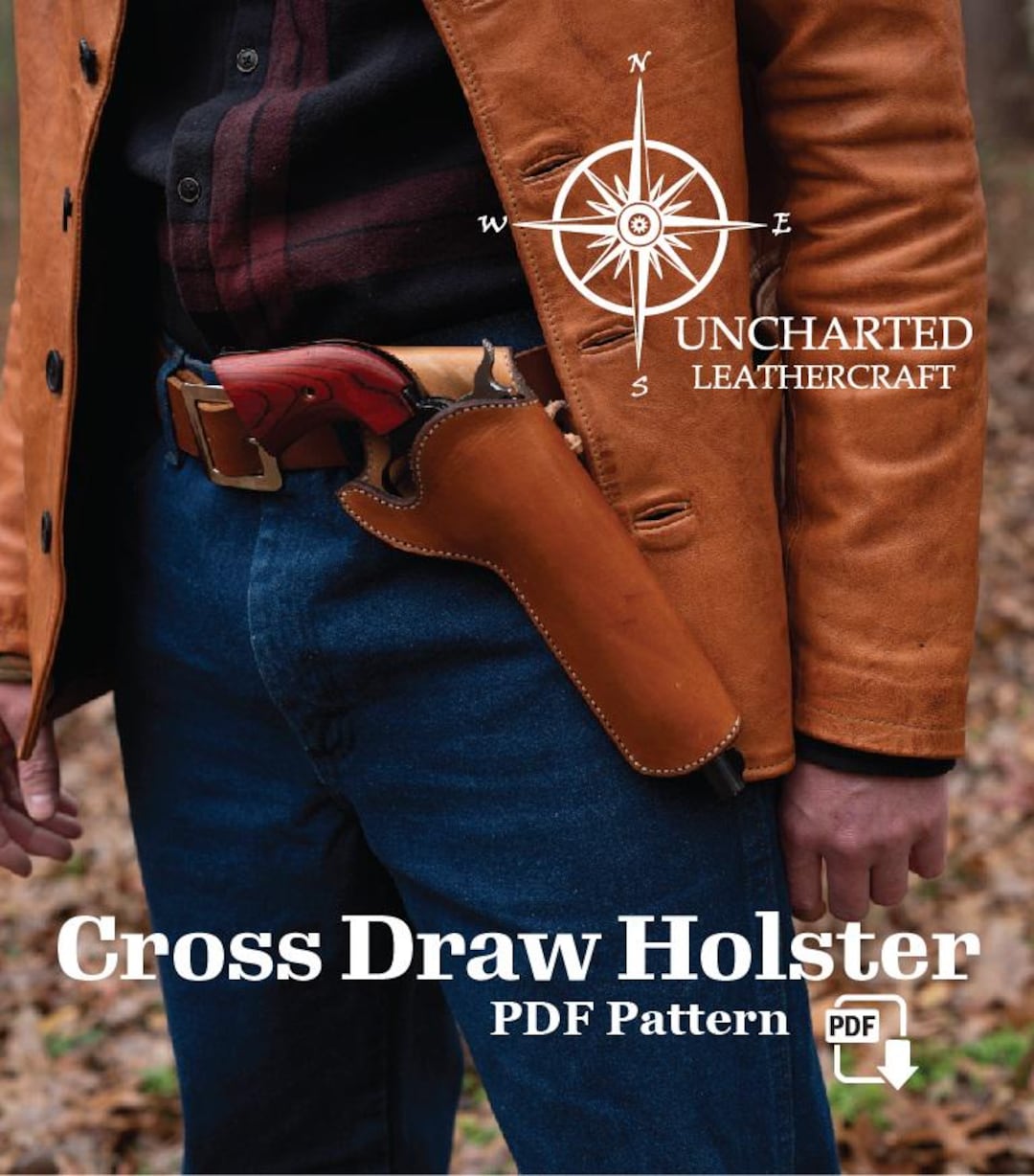 Cross Draw Holster Pattern for Colt Single Action Army Revolver (5.5 ...