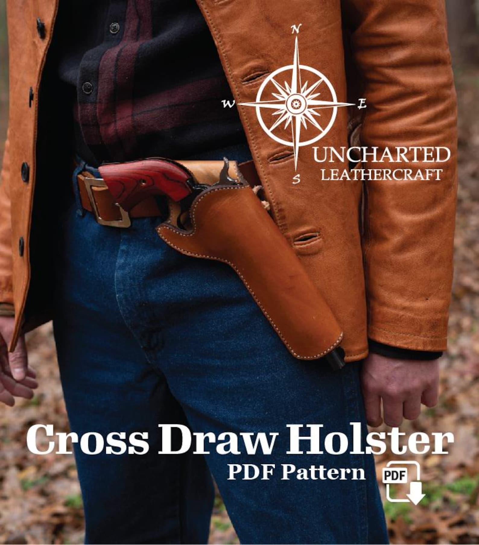 Cross Draw Holster Pattern for Colt Single Action Army Revolver (5.5 ...