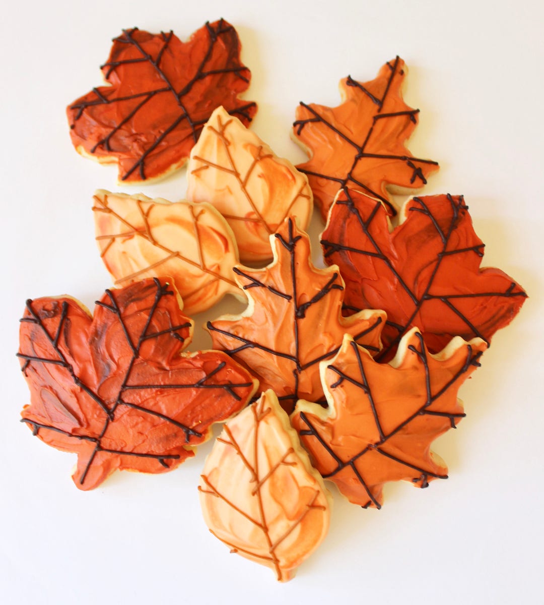 Fall Leaves Sugar Cookies Buttercream Frosting Autumn Corporate Gifts ...