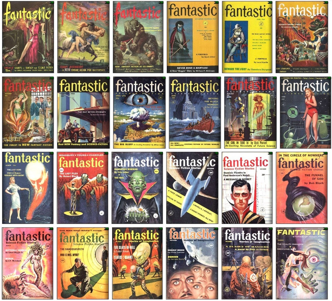 59 Vintage Science Fiction Pulp Magazine Fantastic 1950s Etsy