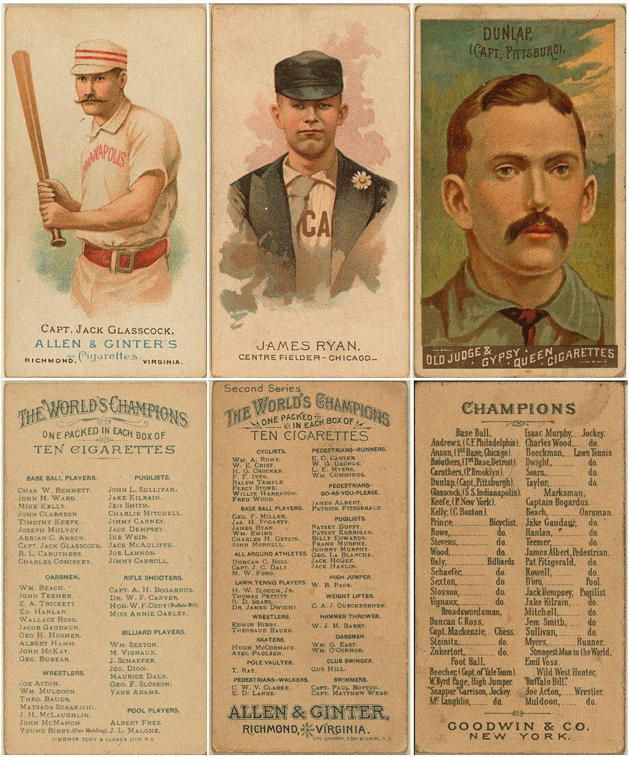 1119 RARE Vintage Baseball Trade Card Images 1880s-1910s - Etsy