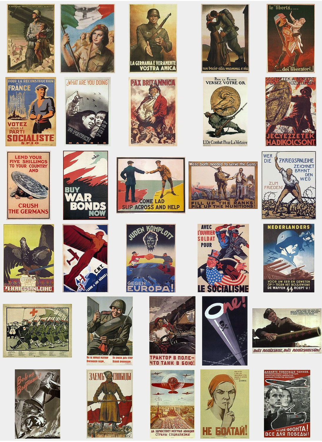600 Vintage Europe War Time Posters, hi Res 300dpi .jpg Illustrations ...
