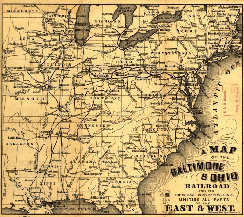 500 Vintage North America Railroad Map 1828s-1900s ultra High Res, .jpg ...