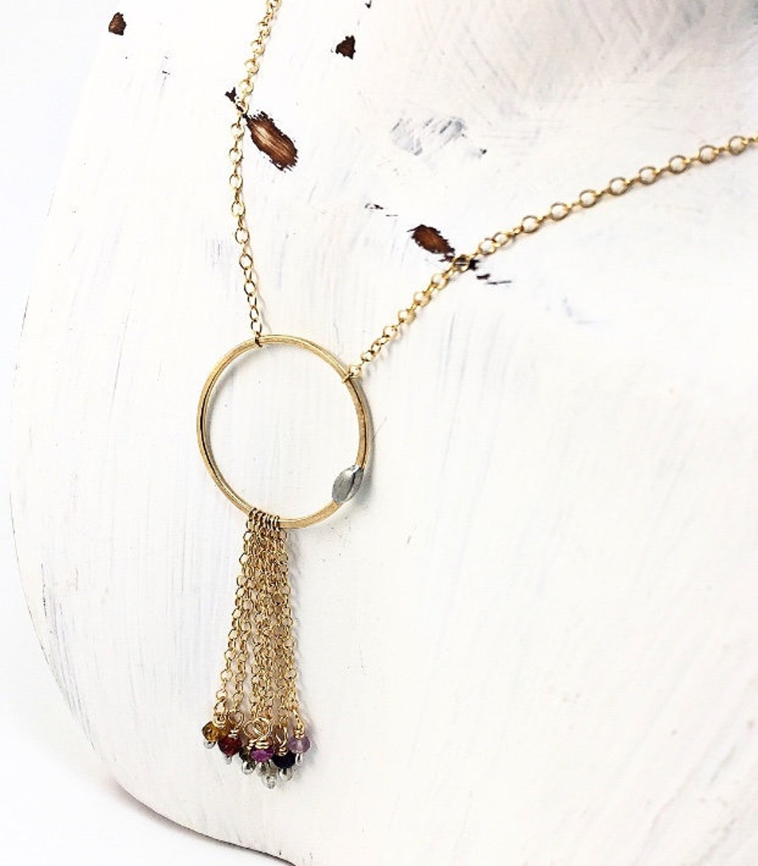 Sapphire Necklace - Long Dangle Necklace - Dangle Necklace Gold - Gold ...