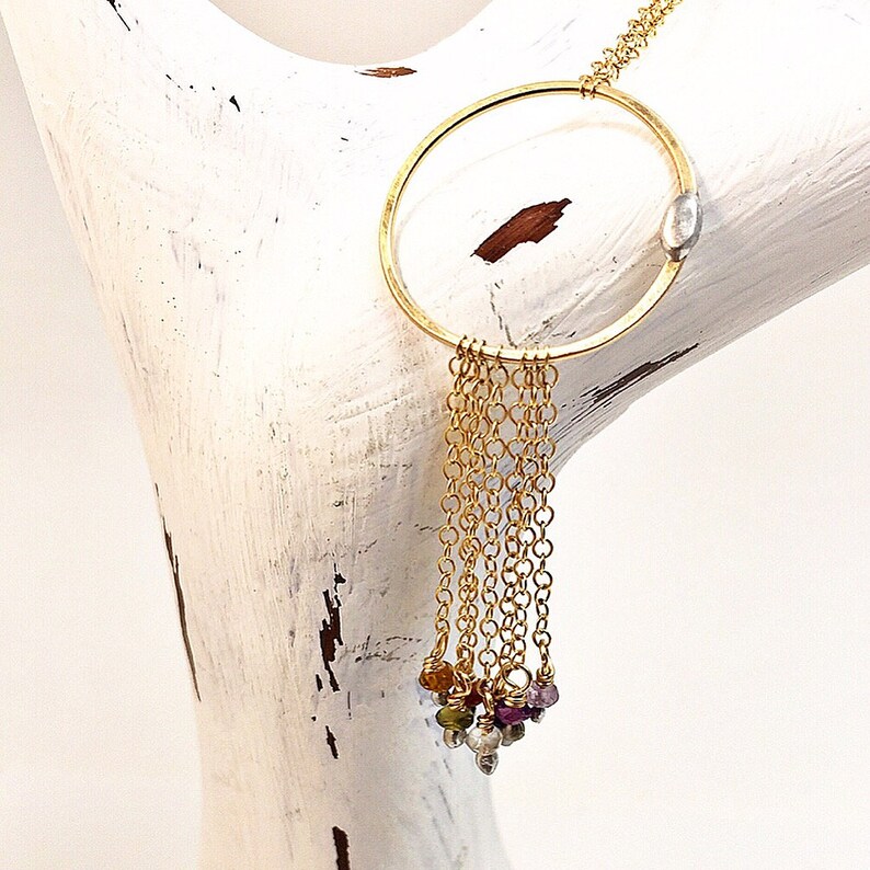 Sapphire Necklace - Long Dangle Necklace - Dangle Necklace Gold - Gold ...
