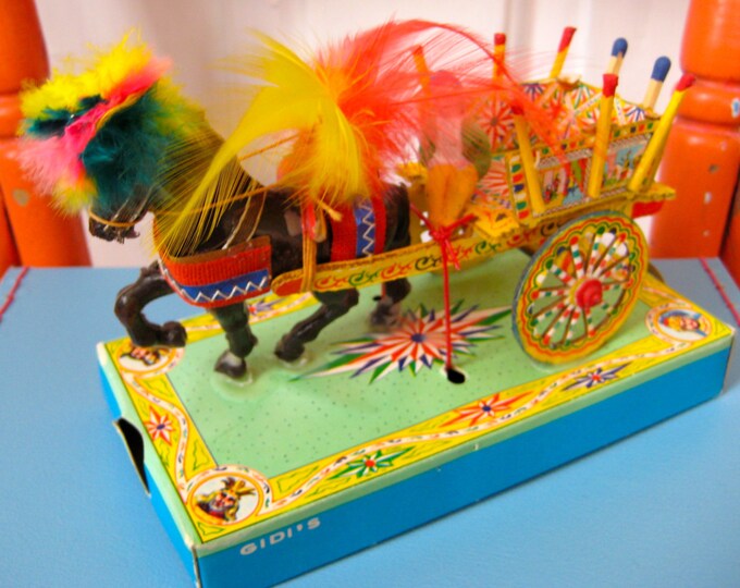 Vintage Gidi's Horse Drawn Circus Cart - Gypsy Cart - Italy - Figurine ...