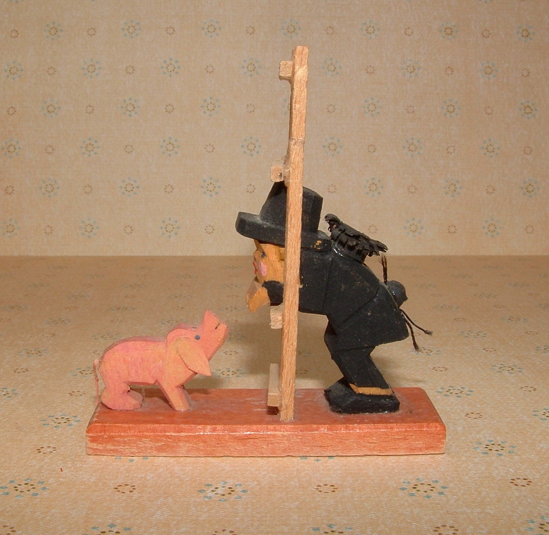 Vintage 1970's Erzgebirge, Emil Helbig, Wooden Hand Carved Miniature ...