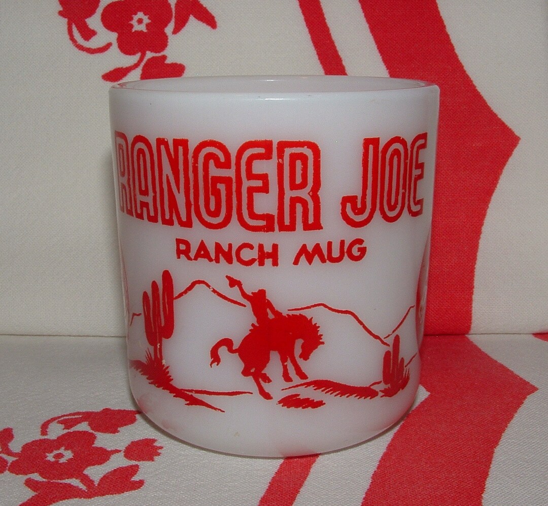 1950's Hazel Atlas RANGER JOE Child's Mug, Cowboy White With RED - Etsy