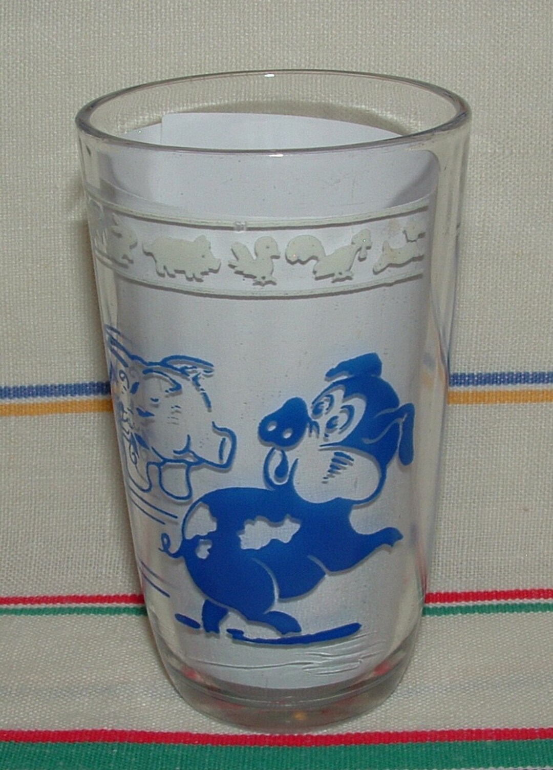 Vintage Swanky Swig Glass - Blue - Teddy Bears, Pigs - Etsy