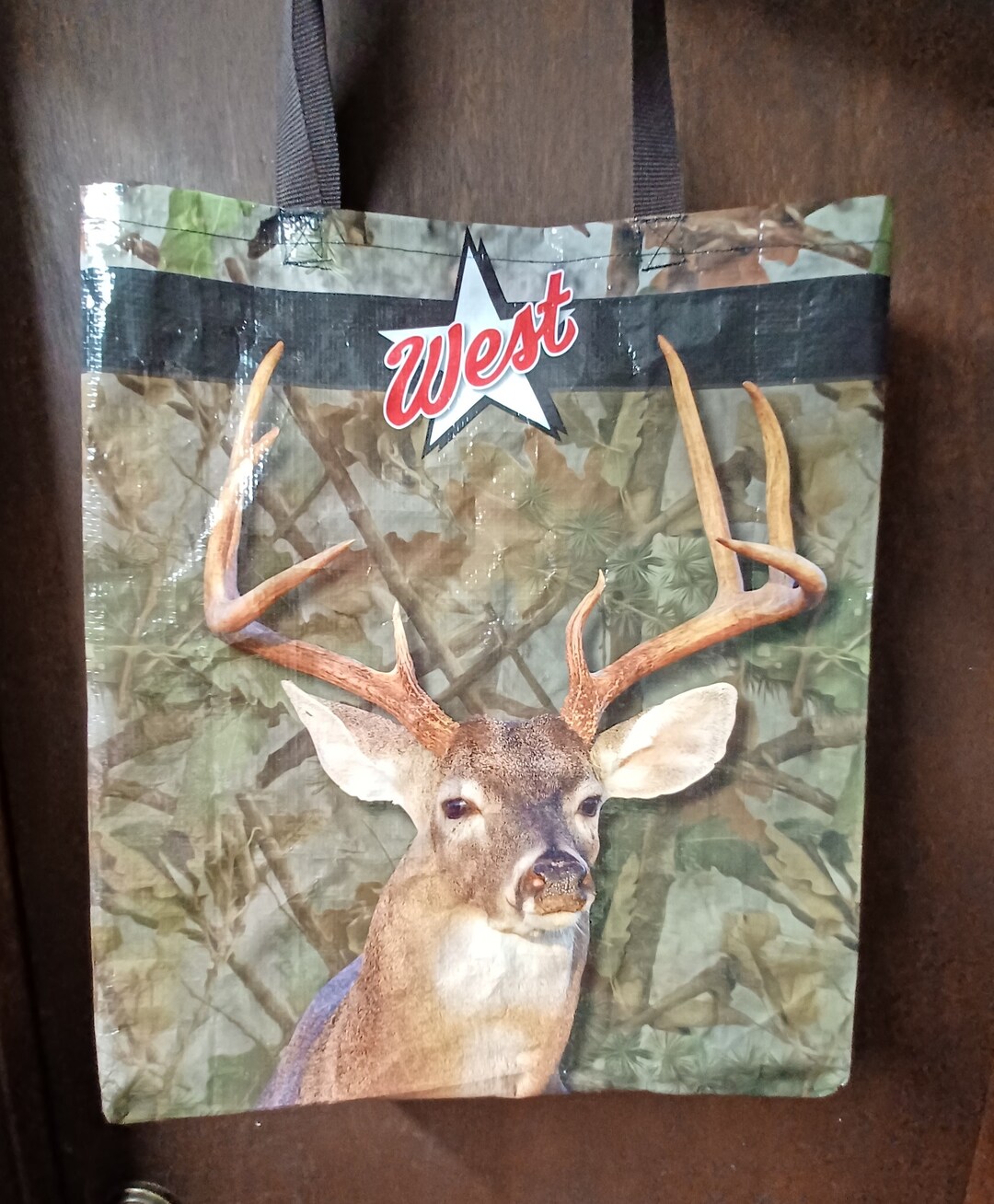 Deer Feedbag Upcycled Tote Bag, Repurposed Tote, Feed Sack Grocery Bag ...