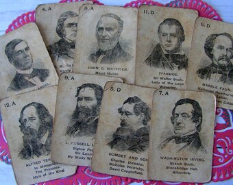 Authors card game | Etsy