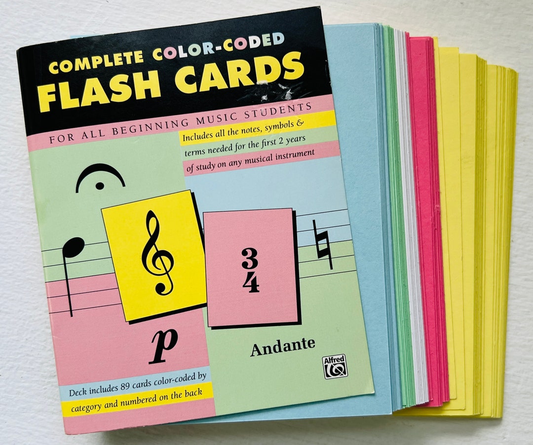 Complete Color-coded Flash Cards for All Beginning Music - Etsy