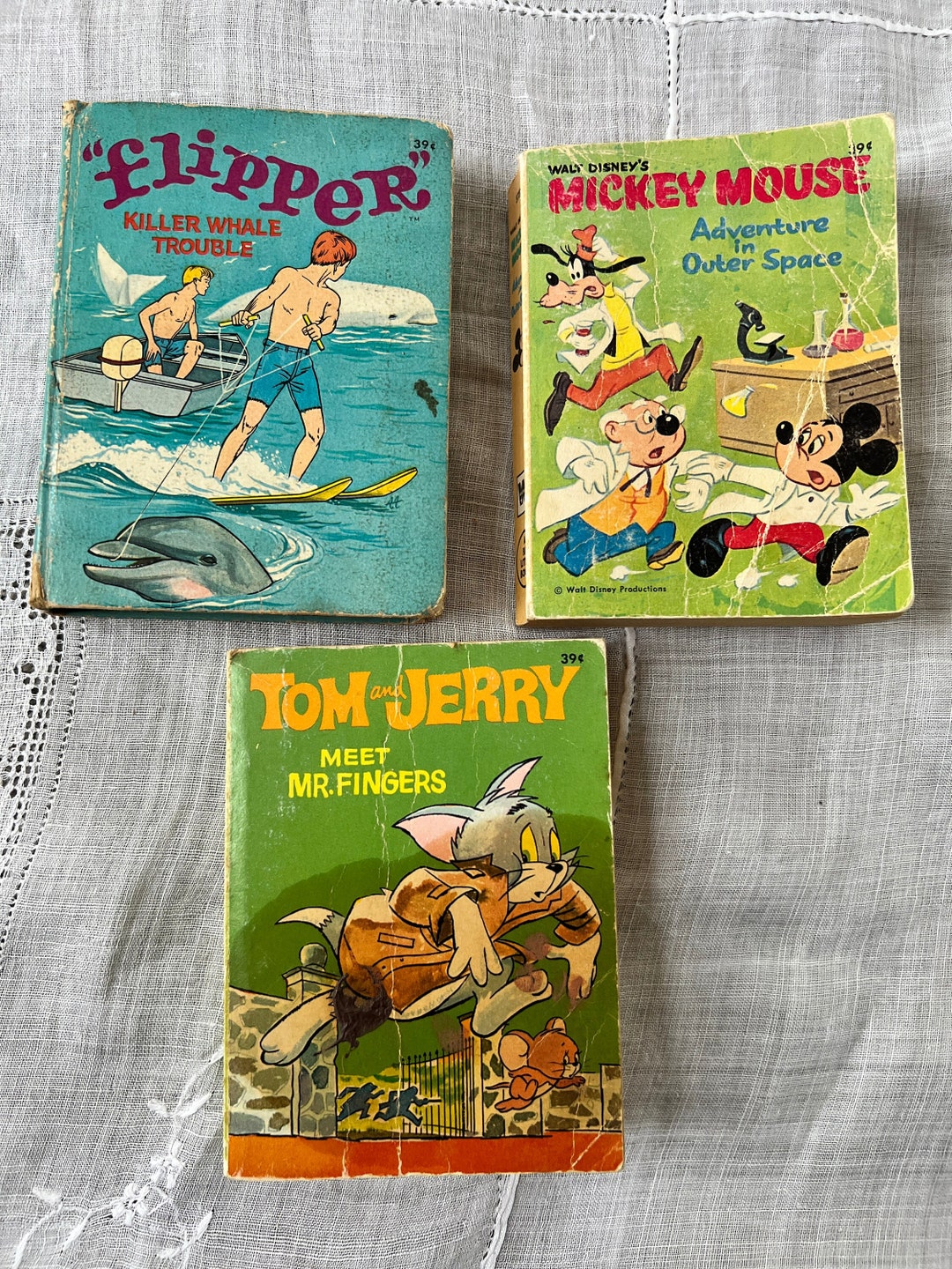 3 Vintage big Little Books Flipper, Mickey Mouse, Tom and Jerry Vintage ...