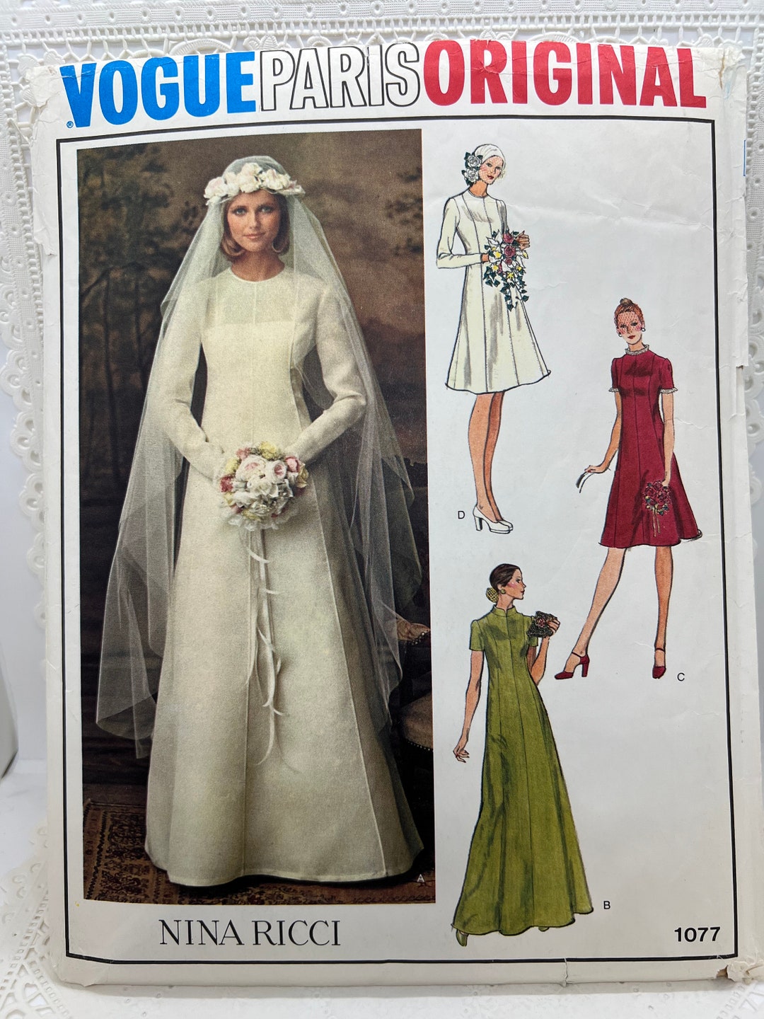 Vogue 1077 Vogue Paris Original Bridal Dress Slip Veil by - Etsy