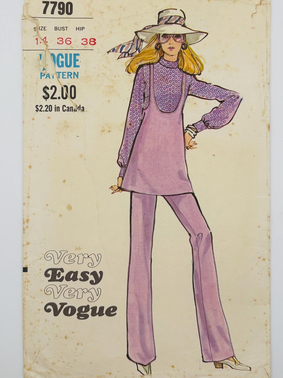 Vogue 7790 | Very Easy Very Vogue Jumper Blouse Pants | Misses 14 Bust ...