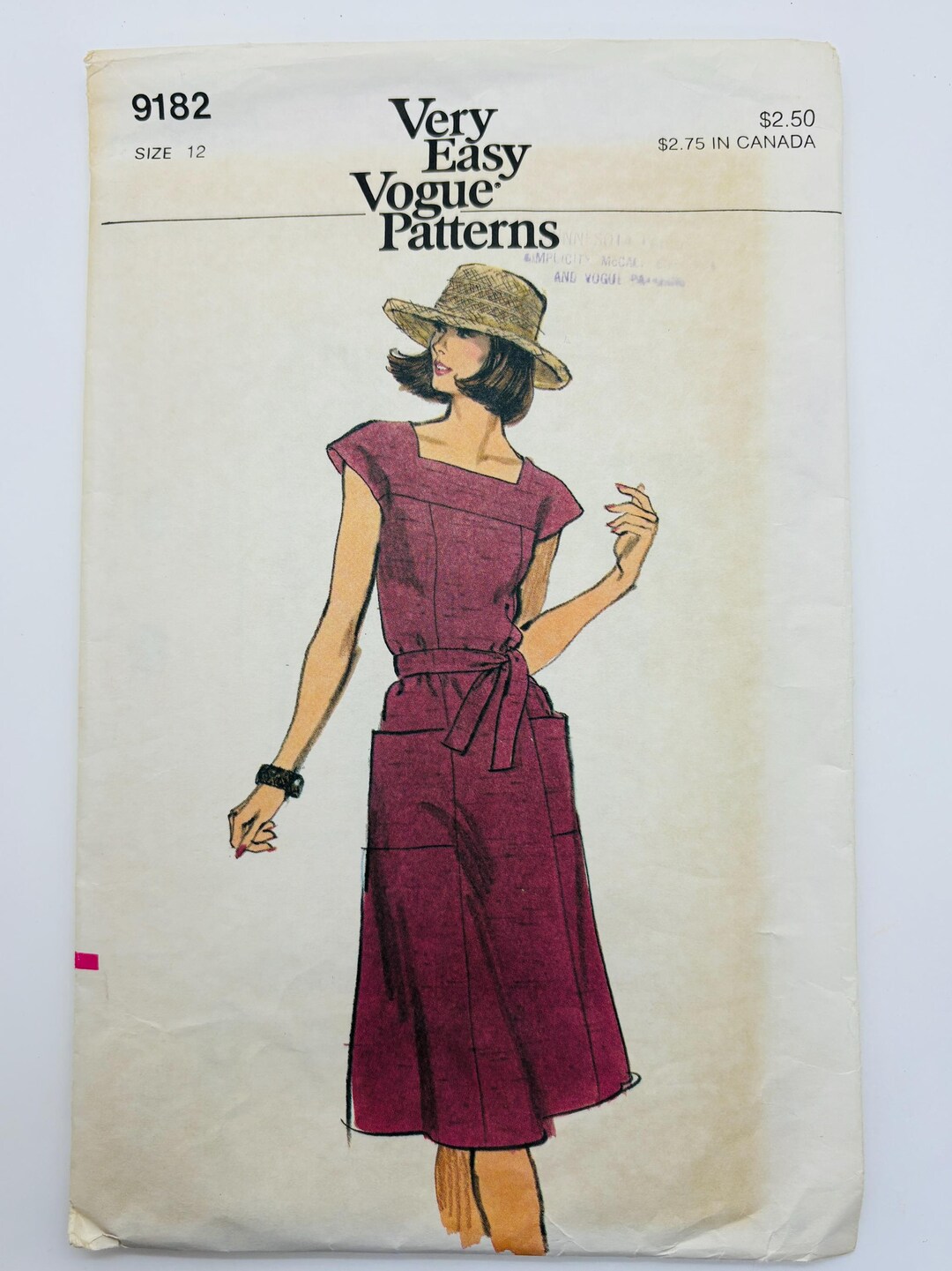 Vintage Vogue 9182 Sewing Pattern: Miss Size 12 Semi-fitted Dress - Etsy