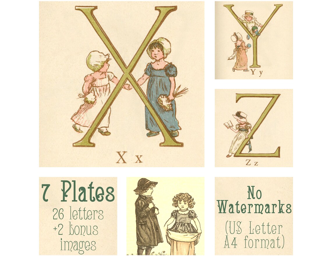 Printable Adorable Children's Alphabet Authentic 1885 Vintage Letters ...