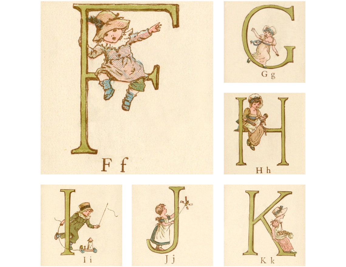 Printable Adorable Children's Alphabet Authentic 1885 Vintage Letters ...