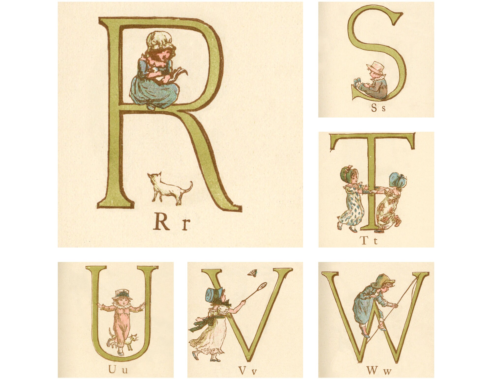 Printable Adorable Children's Alphabet Authentic 1885 Vintage Letters ...