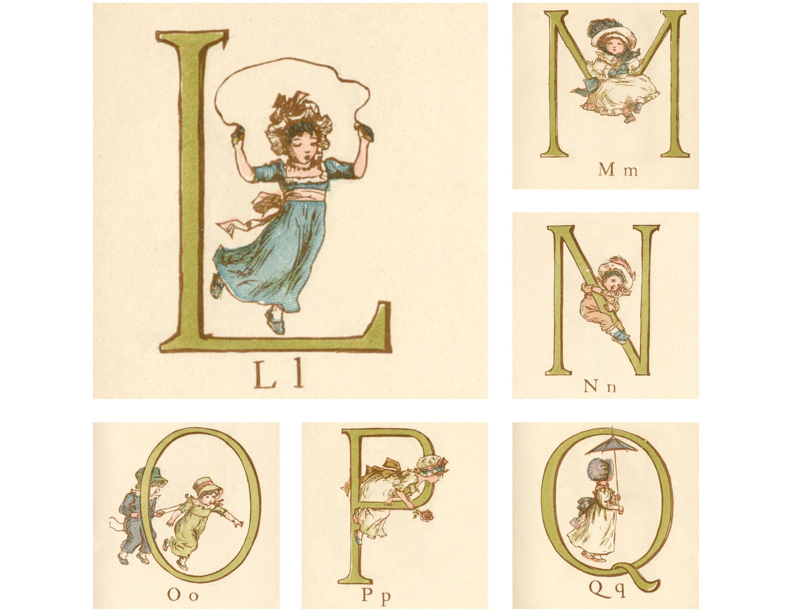 Printable Adorable Children's Alphabet Authentic 1885 Vintage Letters ...