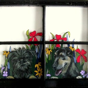 Custom Pet Portrait, Dog Window Art, Pet Loss Memorial, Wall Art ...