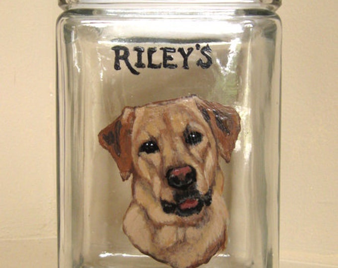 Yellow Labrador Retriever, Dog Treat Jar, Custom Canister, Painted Dog ...