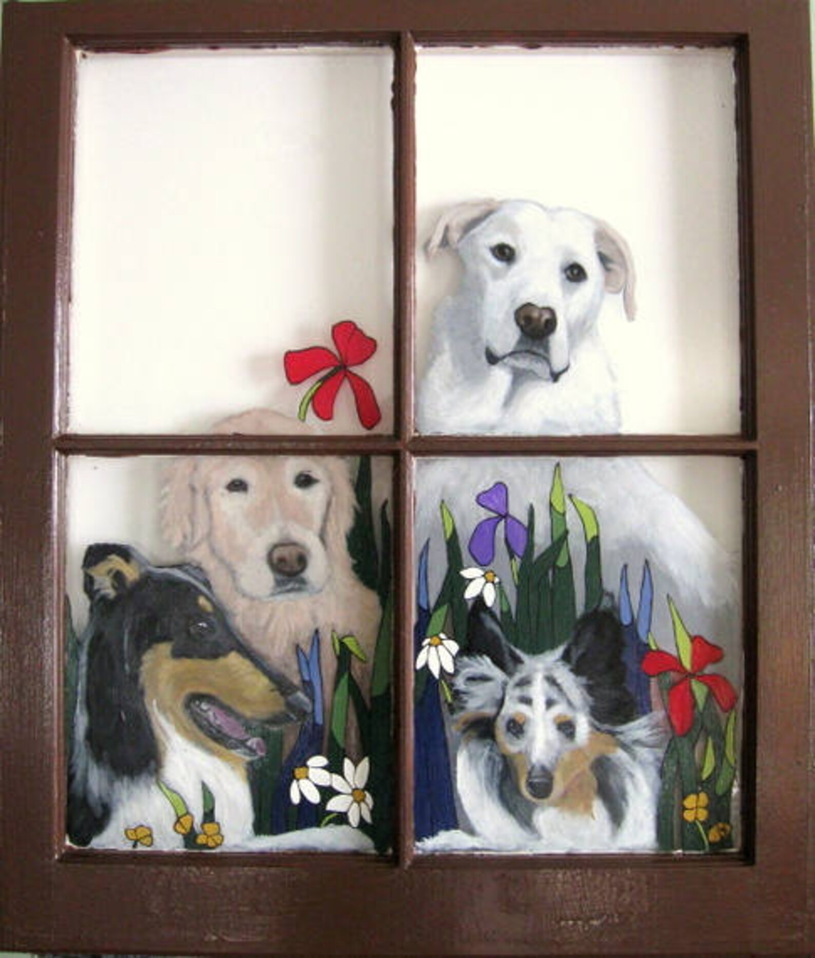 Custom Dog Window Personalized Pet Painting Dog Portrait - Etsy