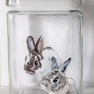 Rabbit Food Jar, Custom Pet Portrait, Bunny Art, Custom Kitchen ...