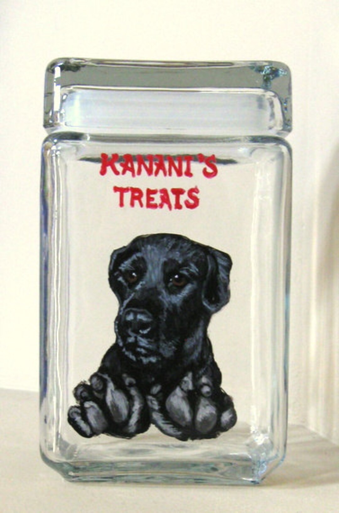 Black Labrador Retriever, Dog Treat Jar, Custom Pet, Personalized ...