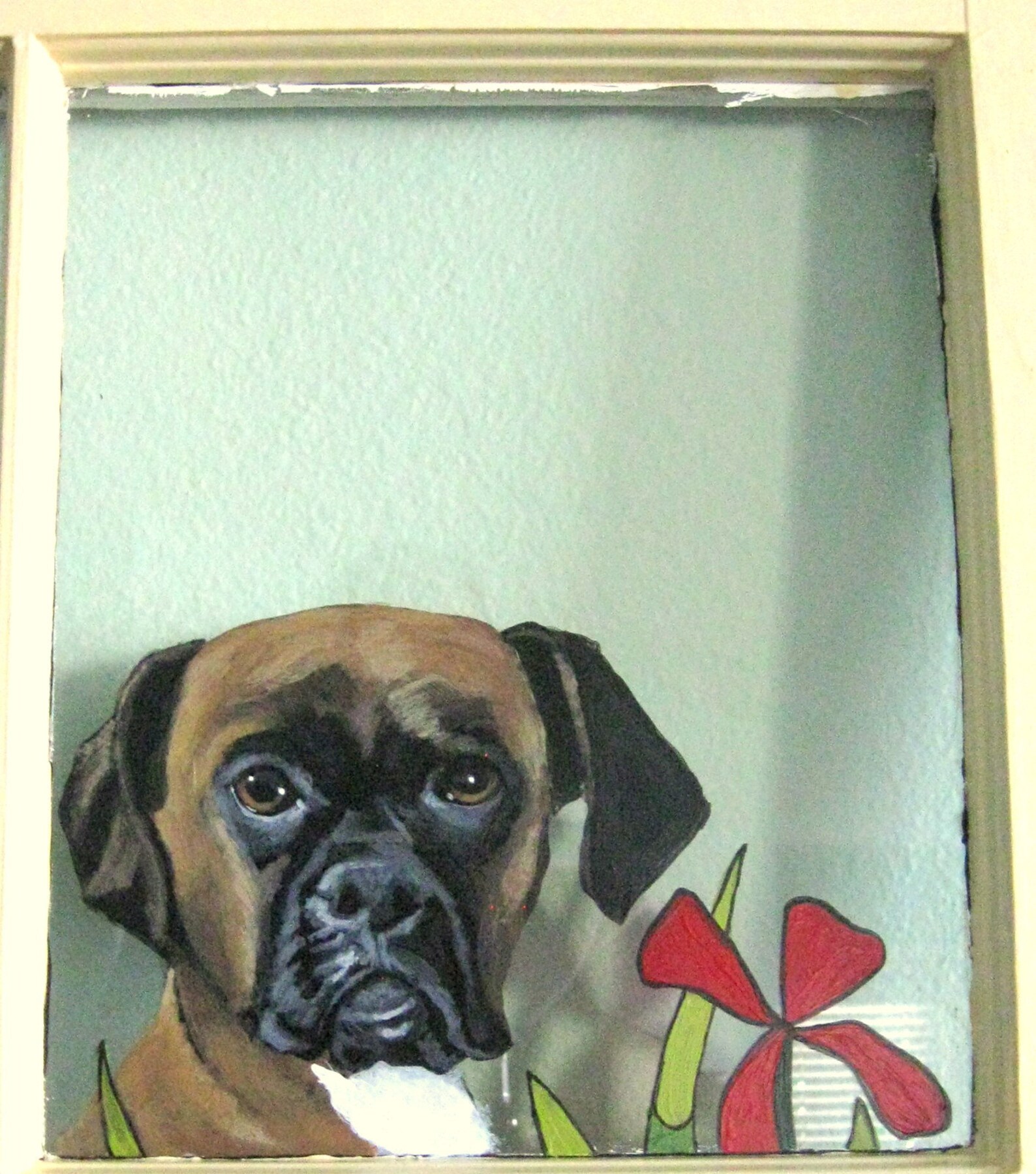 Custom Pet Portrait Painting Rescue Dogs Recycled Window - Etsy