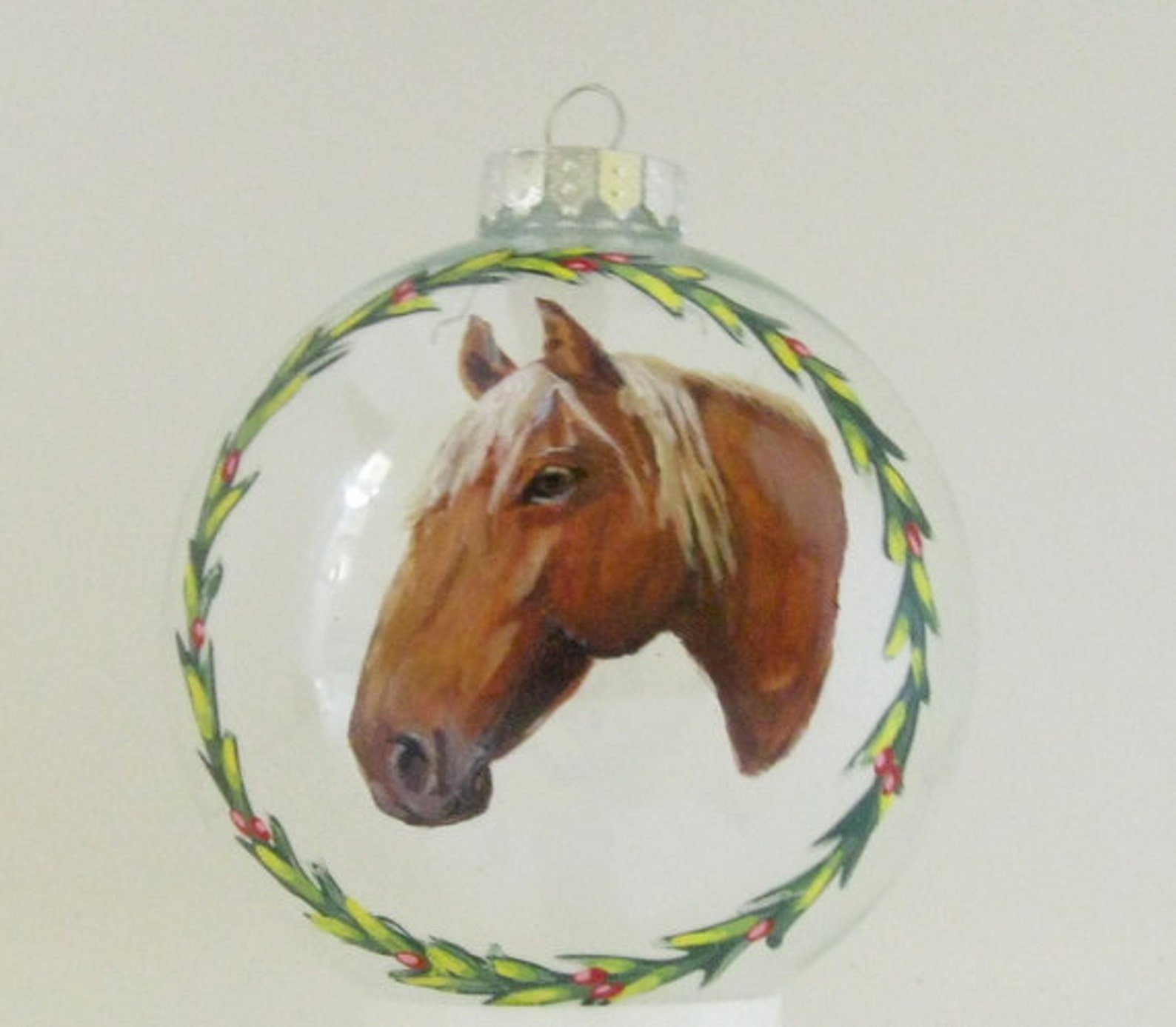 Horse Painting Christmas Ornament Custom Pet Portrait - Etsy